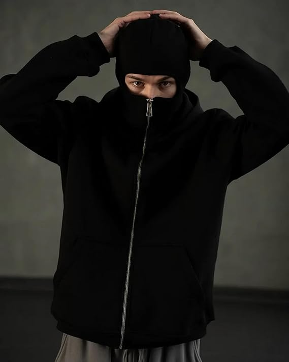 Balaclava Ninja Zipper Hoodie Jacket – Nazia Fashion